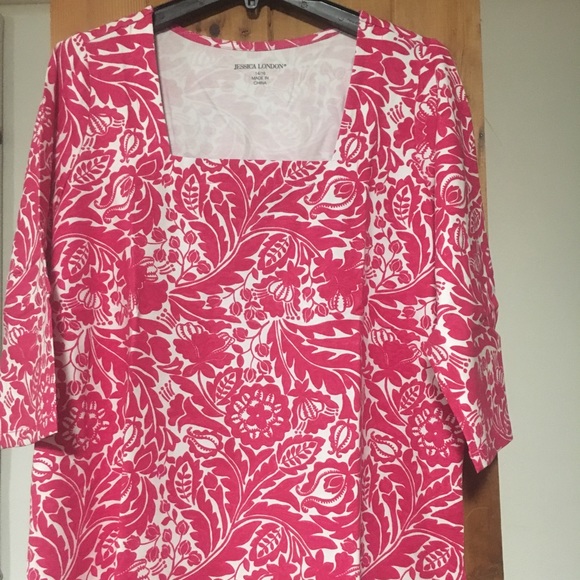 Tops | Nwt 1416 Floral Square Neck Tunic 34 Sleeve | Poshmark